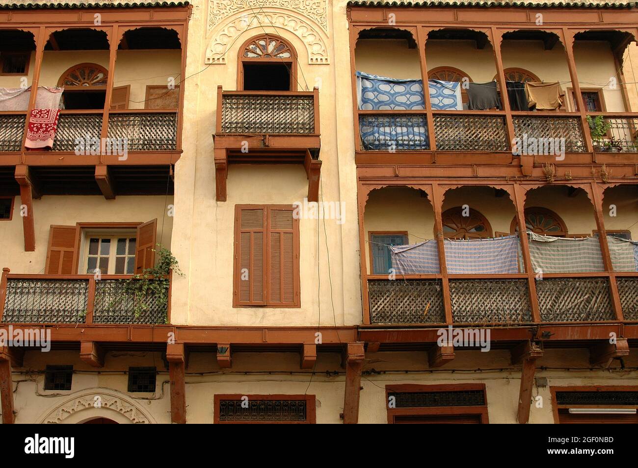 Traditional windows and balconies in the spiritual city of Morocco ...