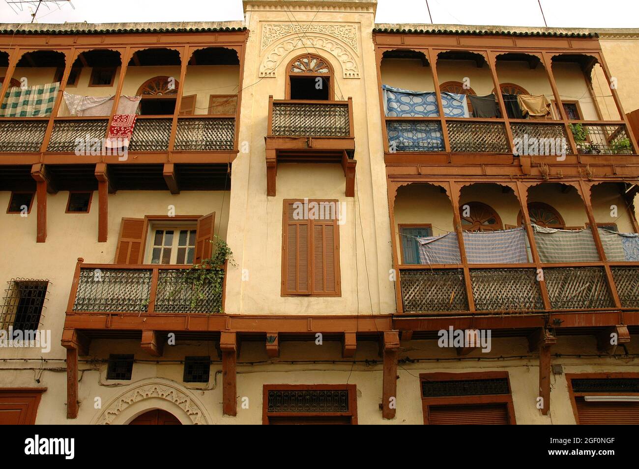 Traditional windows and balconies in the spiritual city of Morocco ...