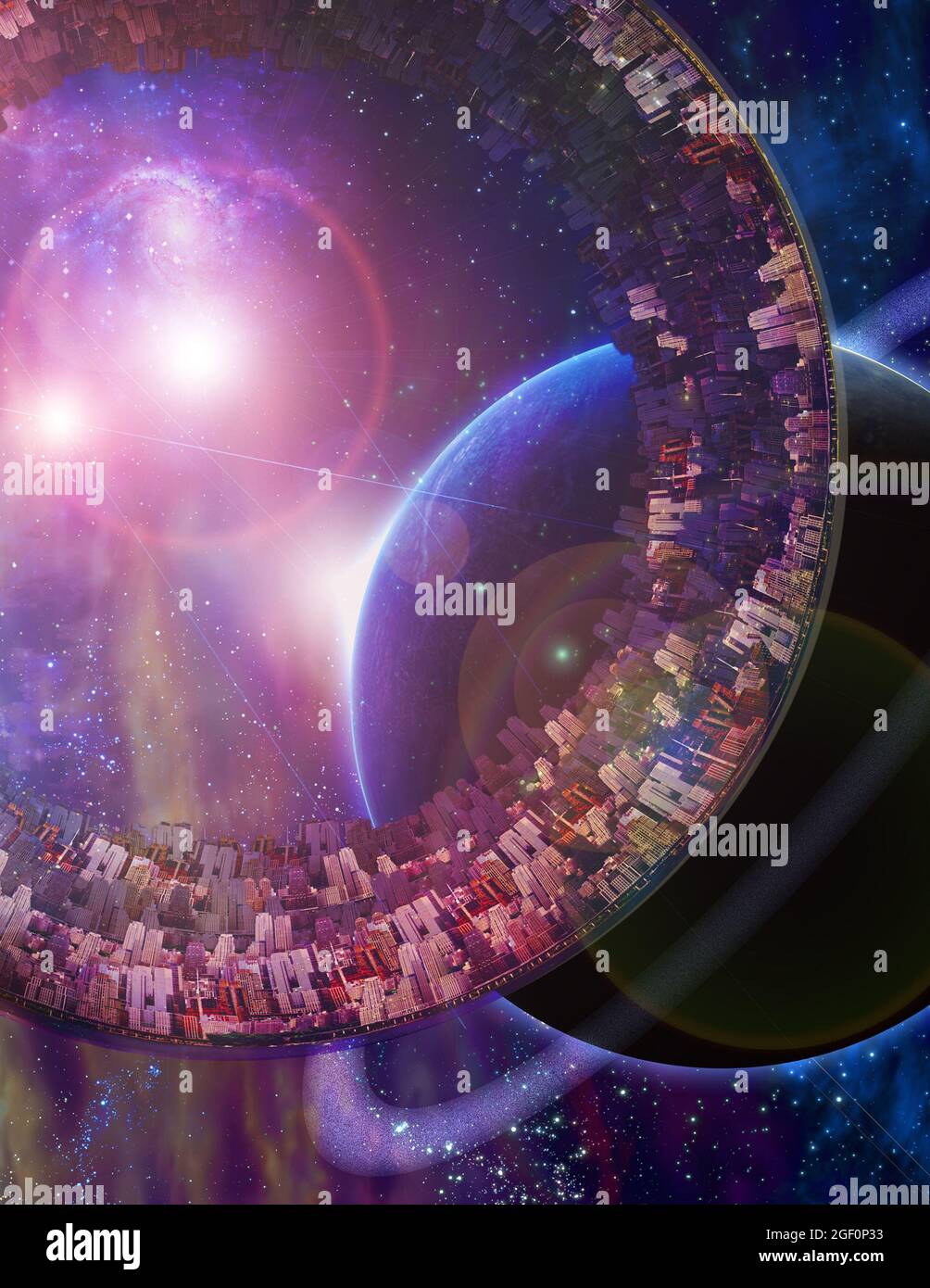 Multi Generational Interstellar Ship. 3D rendering Stock Photo - Alamy