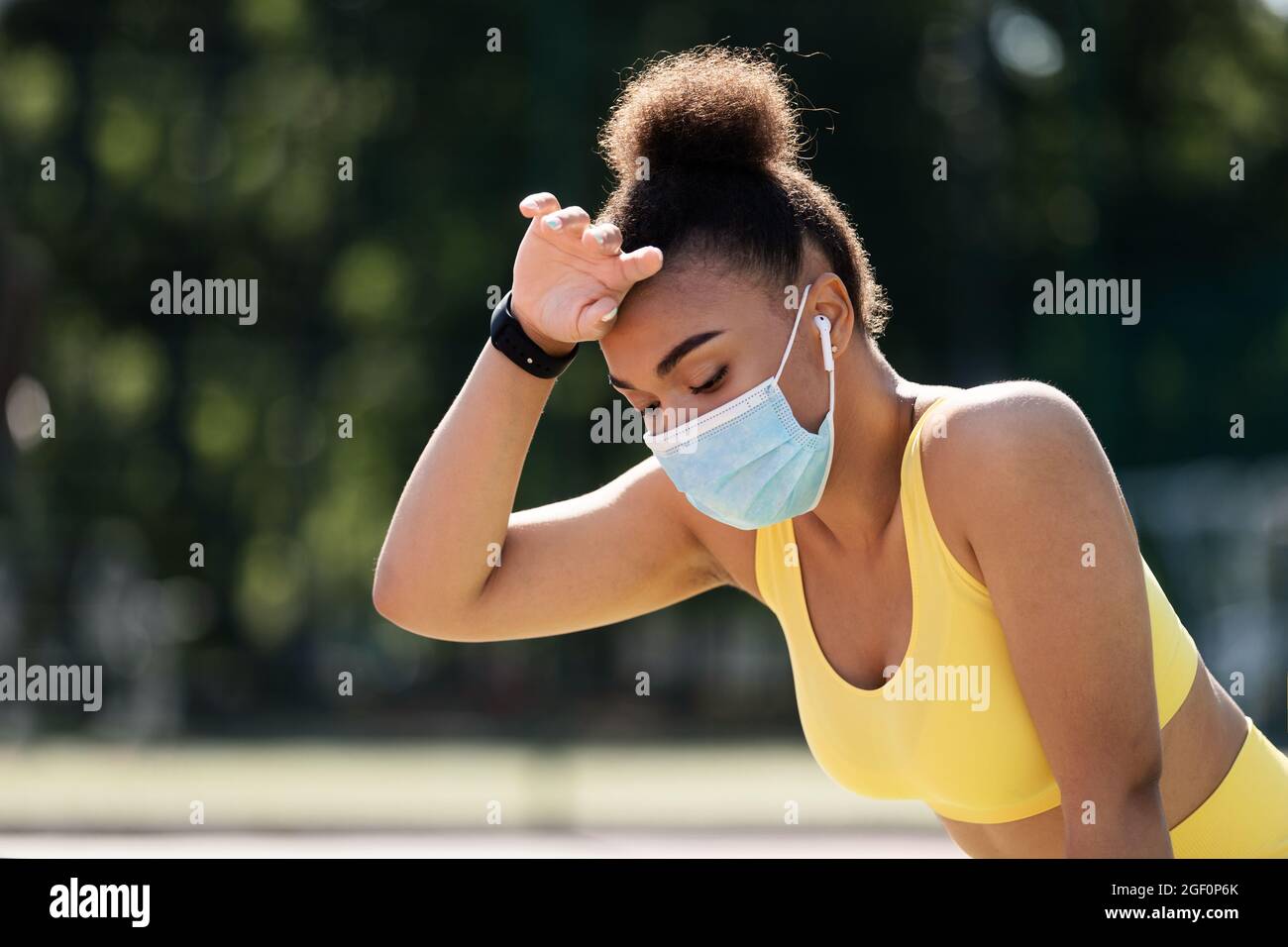 Athlete woman sweating face hi-res stock photography and images - Alamy