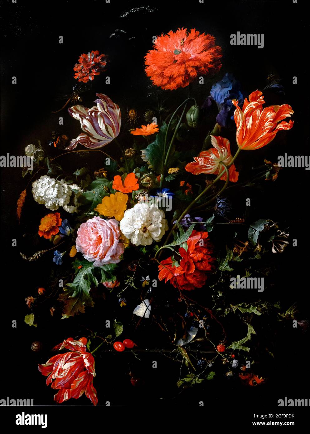 Flowers in a Glass Vase by Jan Davidsz. de Heem (Jan Davidszoon de Heem ...