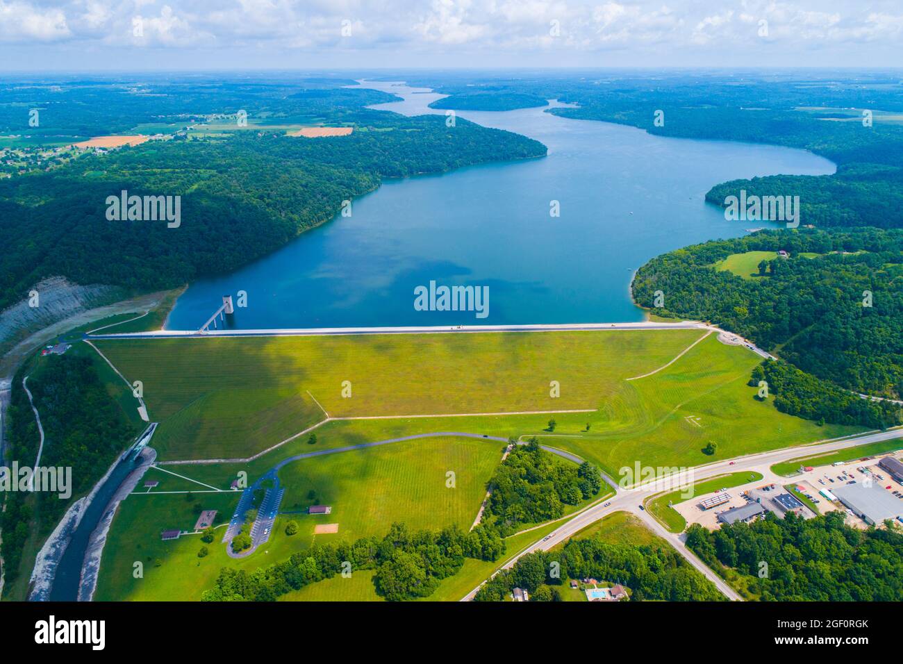 Brookville Dam and spillway Lake in Indiana Stock Photo - Alamy