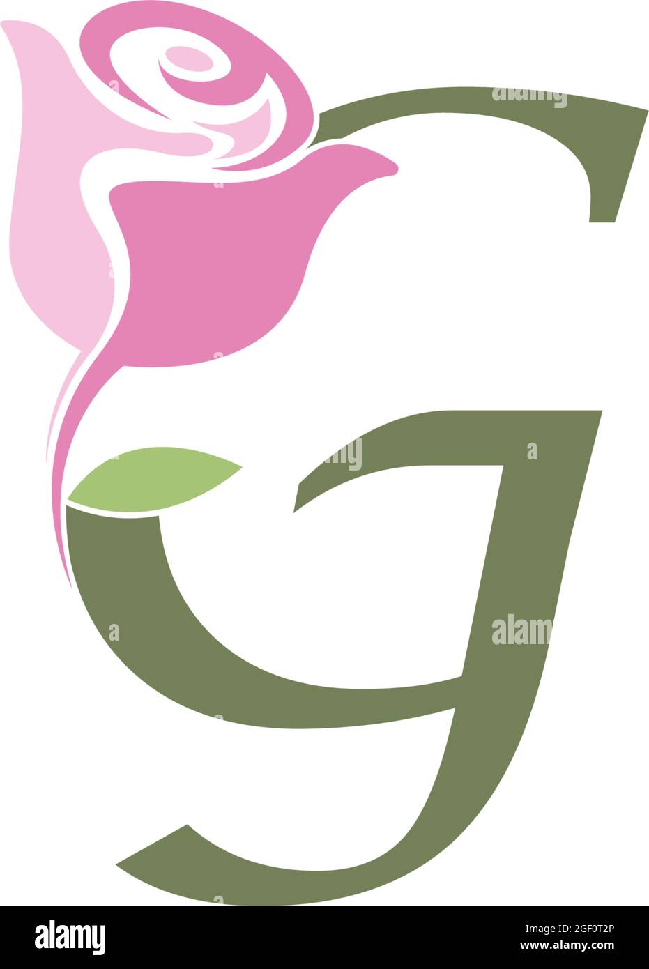 Letter G with rose icon logo vector template illustration Stock Vector ...