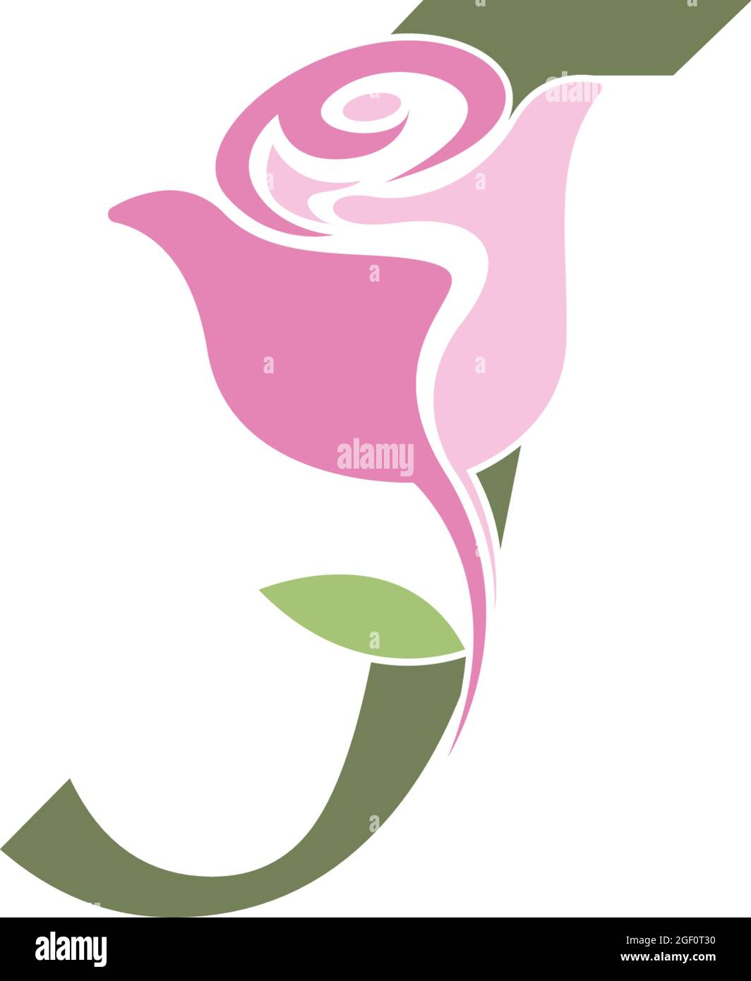 Letter J with rose icon logo vector template illustration Stock Vector ...