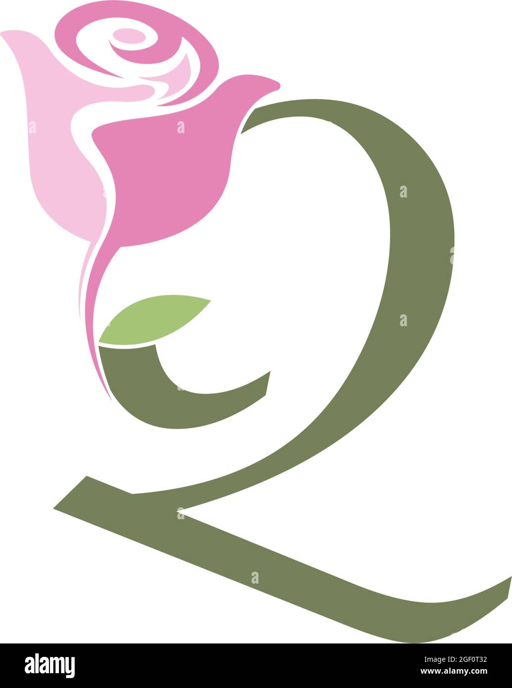 Letter Q with rose icon logo vector template illustration Stock Vector ...