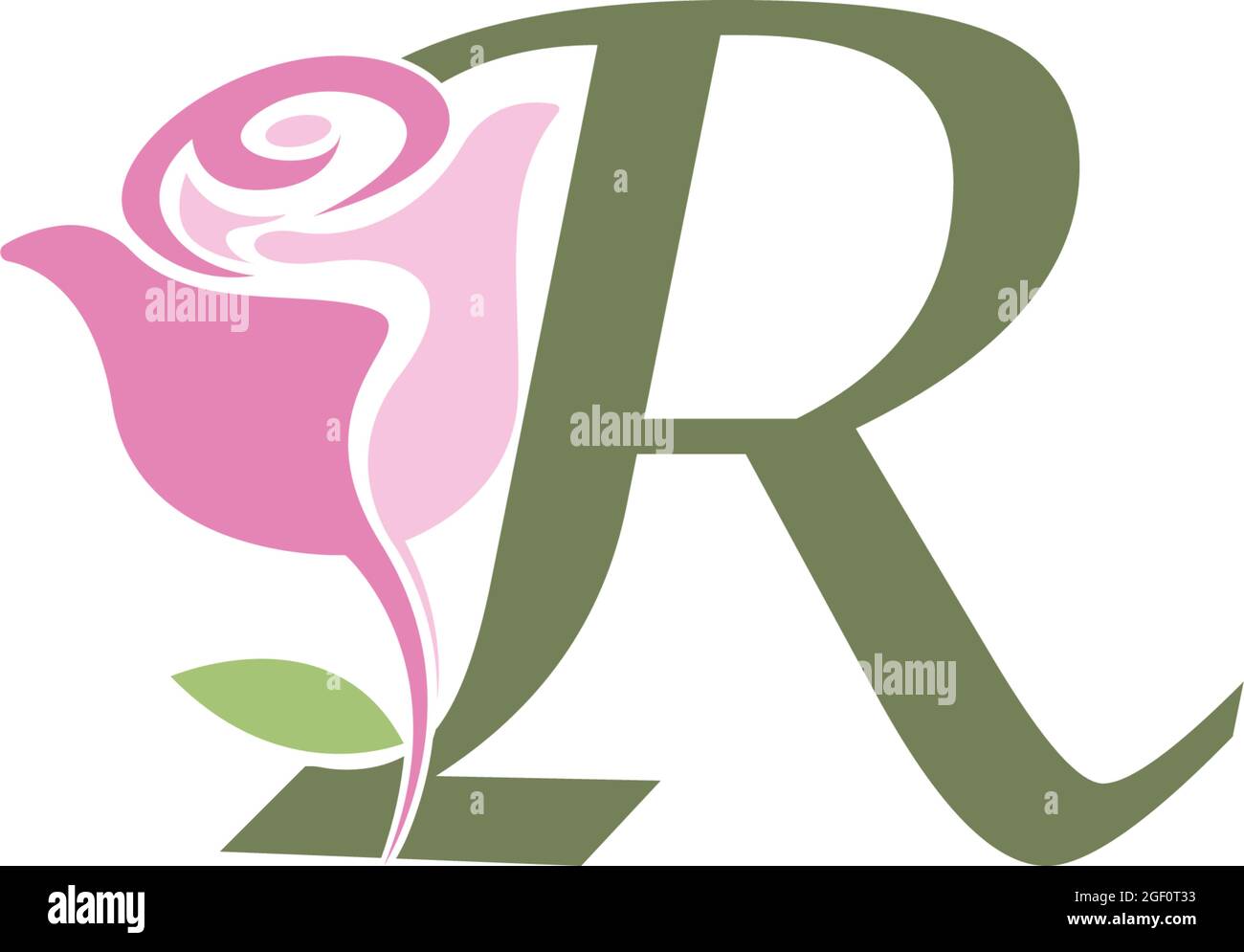 Letter R with rose icon logo vector template illustration Stock Vector ...