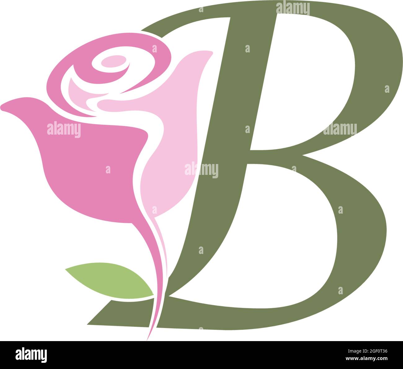 Letter B with rose icon logo vector template illustration Stock Vector ...
