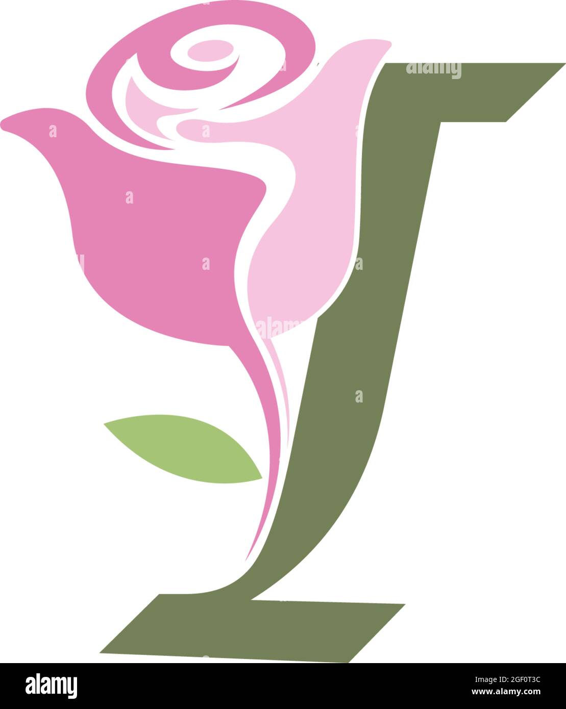 Letter I with rose icon logo vector template illustration Stock Vector ...