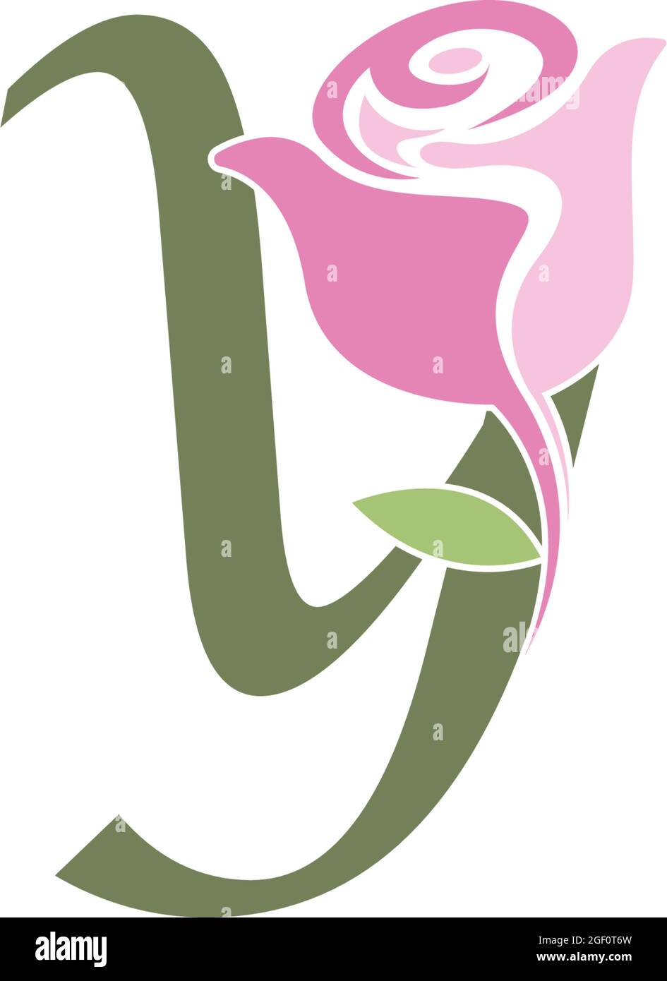 Letter Y with rose icon logo vector template illustration Stock Vector ...
