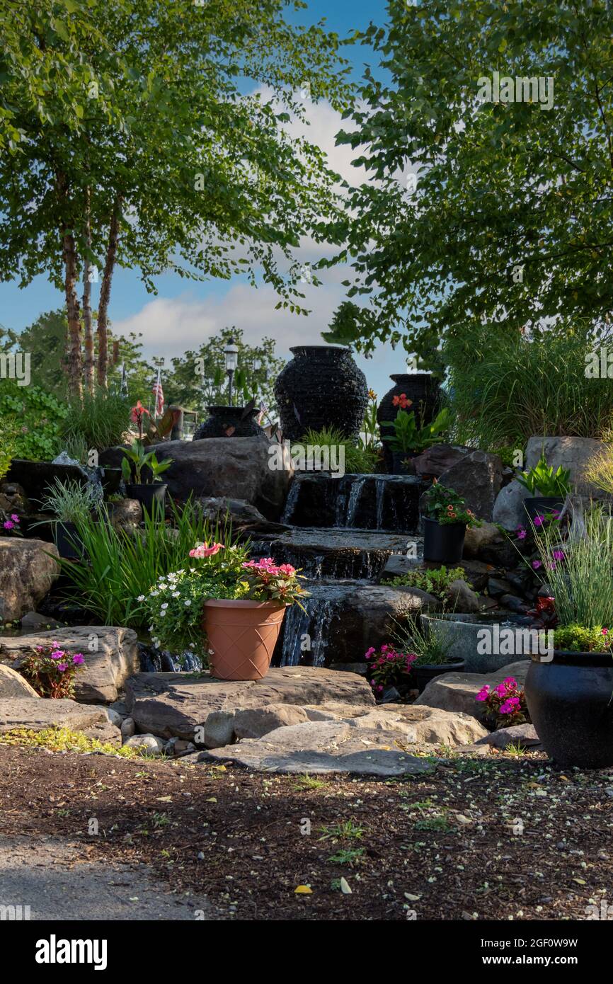Waterscape fountain urns create a beautiful tranquil backyard oasis ...