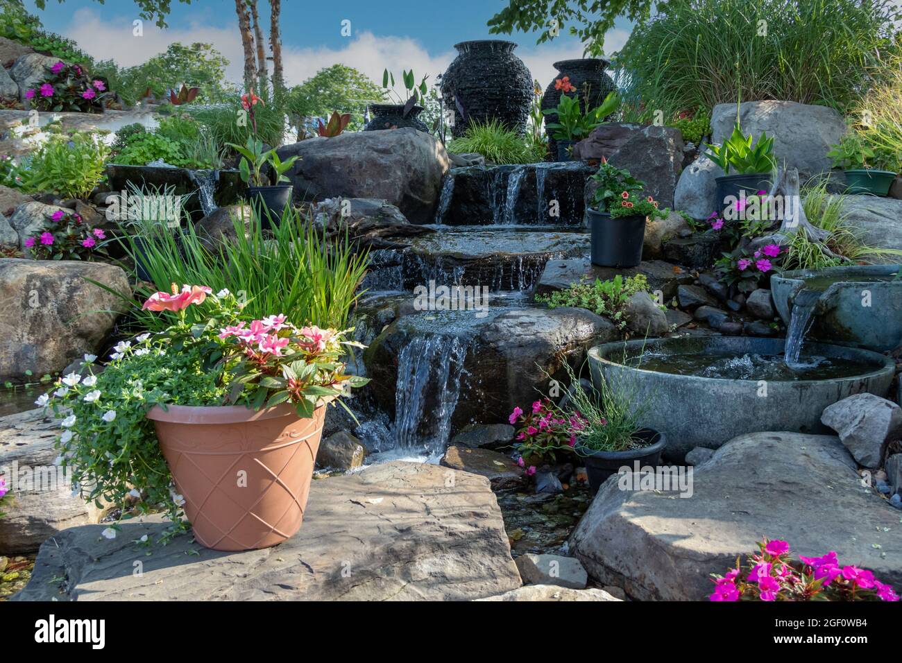 Waterscape fountain urns create a beautiful tranquil backyard oasis ...