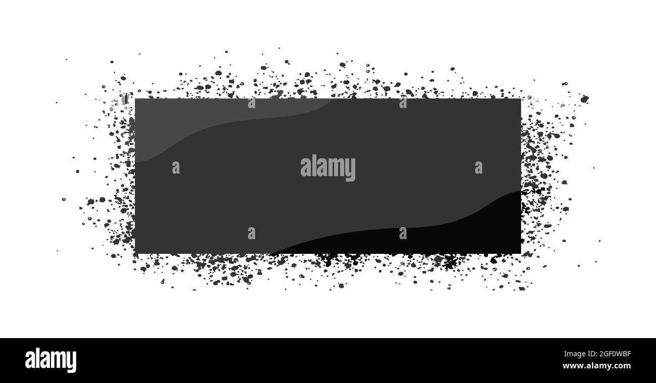 Stencil spray grey frame isolated vector illustration with drops ...