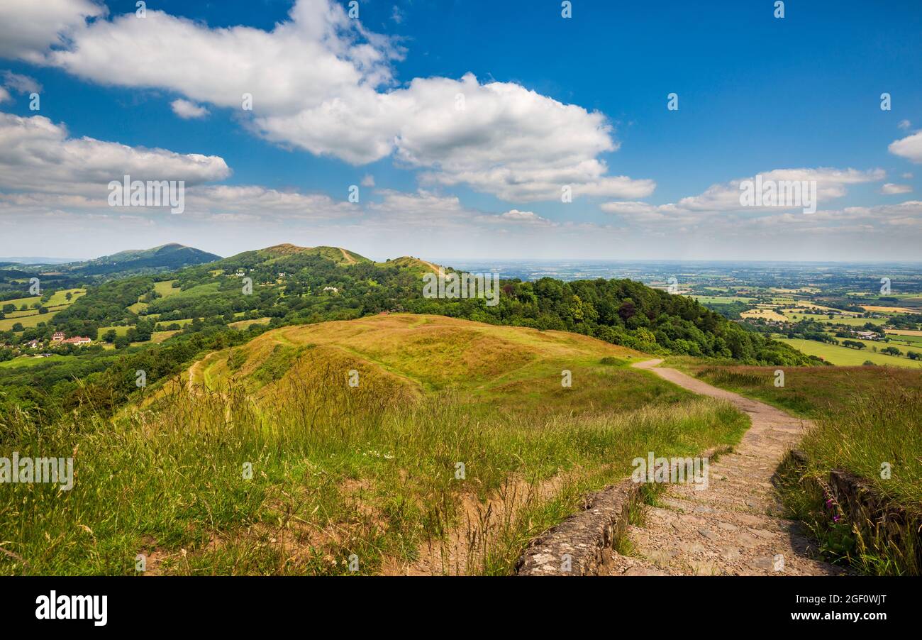 A view of the Malvern Hills from the earthworks of British Camp Iron ...