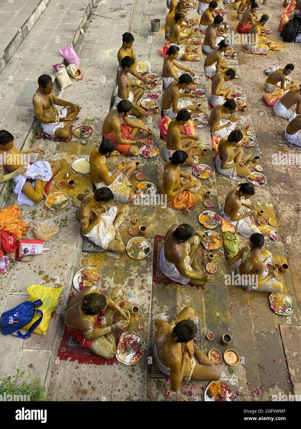 Indian Hindu offering Rituals During "Janai Purnima" festival or ...