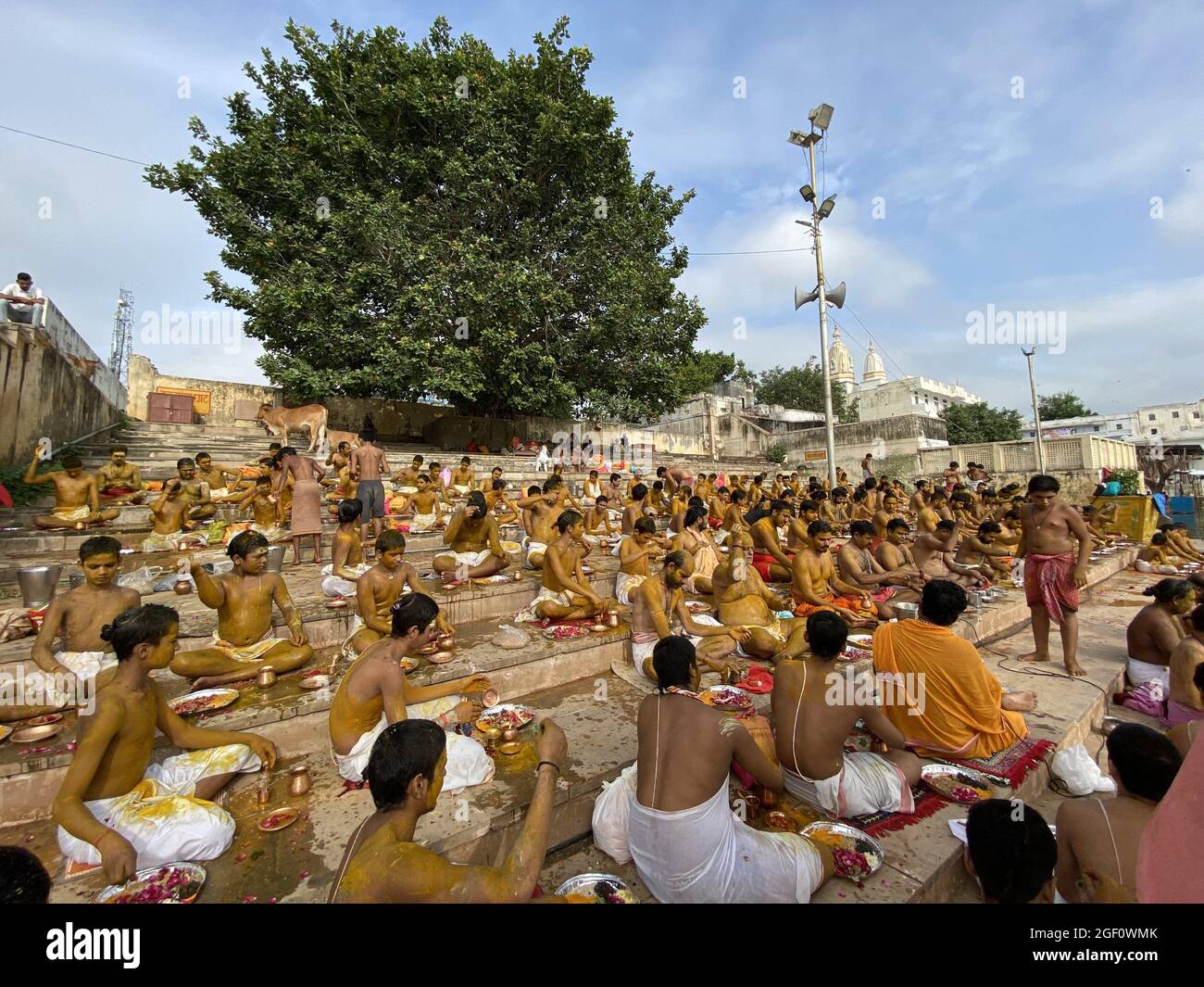 Indian Hindu offering Rituals During "Janai Purnima" festival or ...