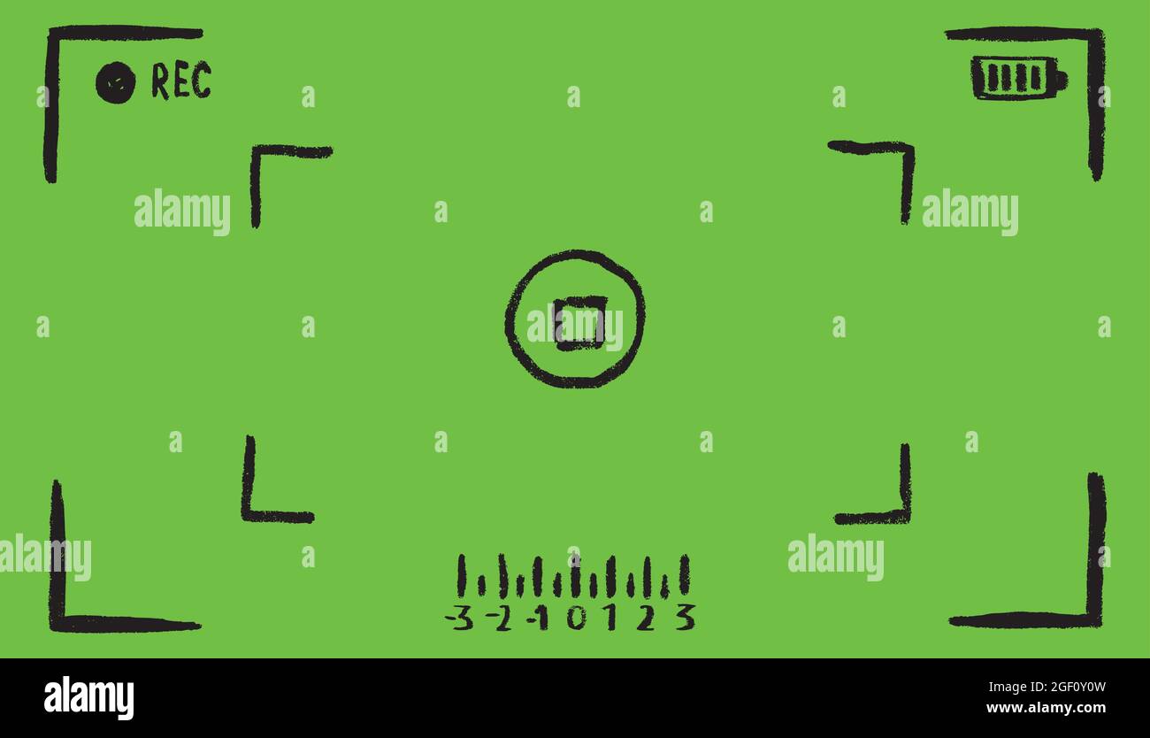 Camera Frame viewfinder screen doodle mockup. Simple hand drawn video ...