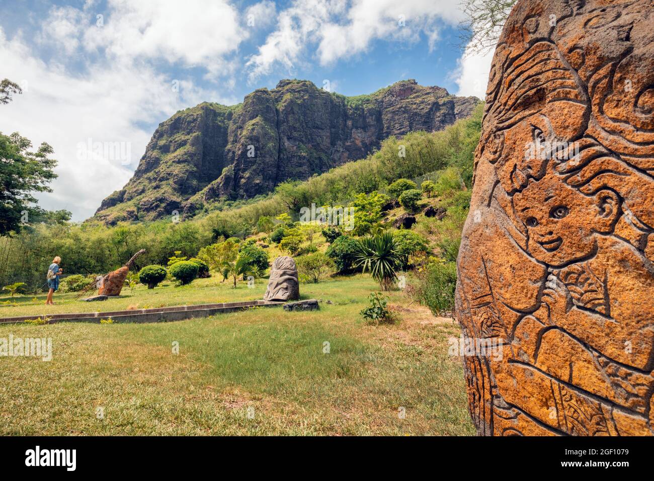 Mauritius, Mascarene Islands. The Slave Route Monument at the foot of ...