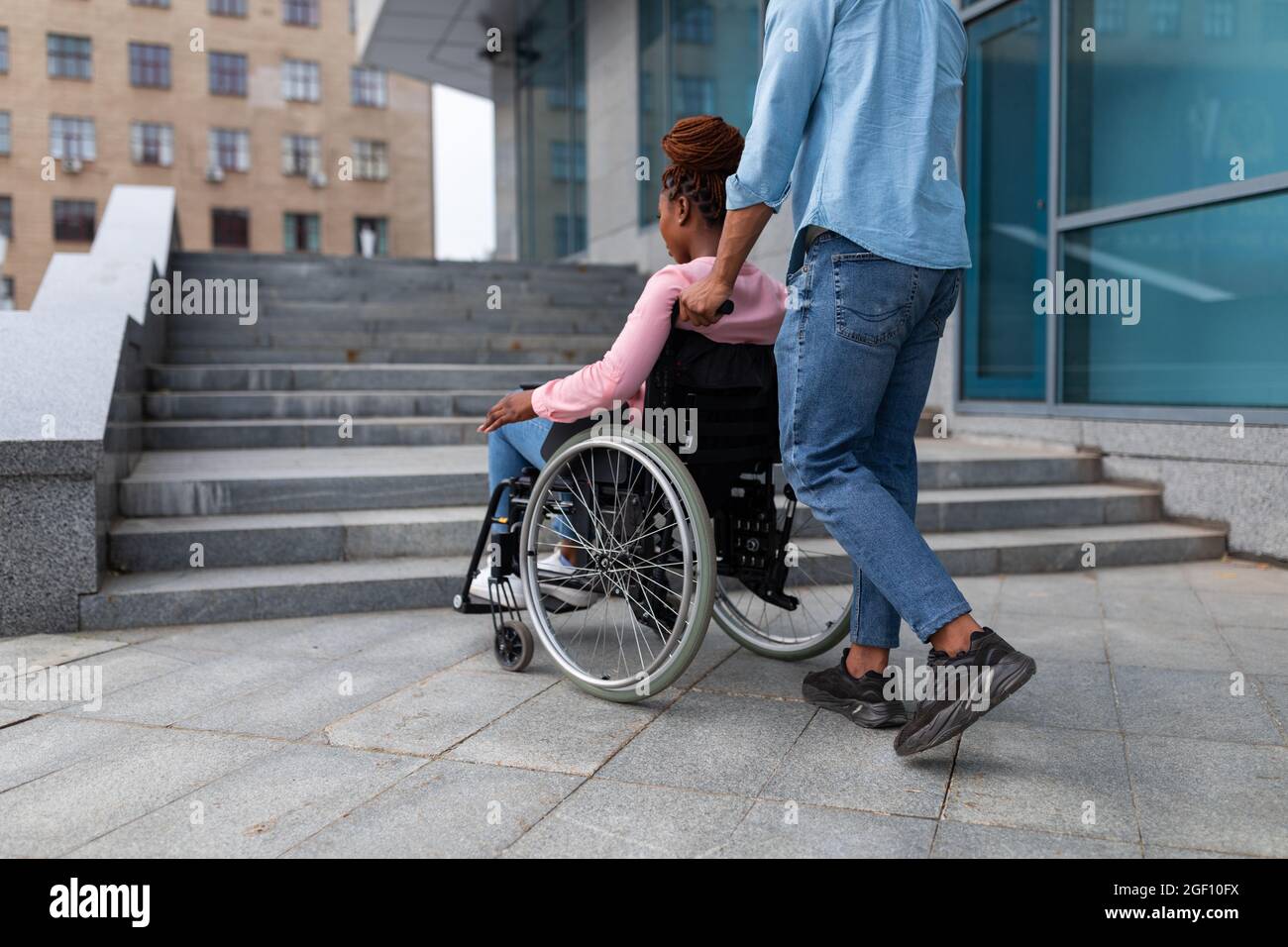 Wheelchair stairs inaccessible handicapped accessibility hi-res stock ...