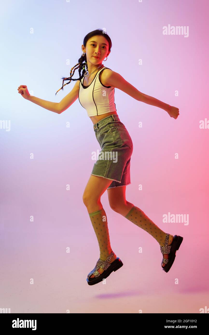 Dynamic personality of young girls Stock Photo - Alamy