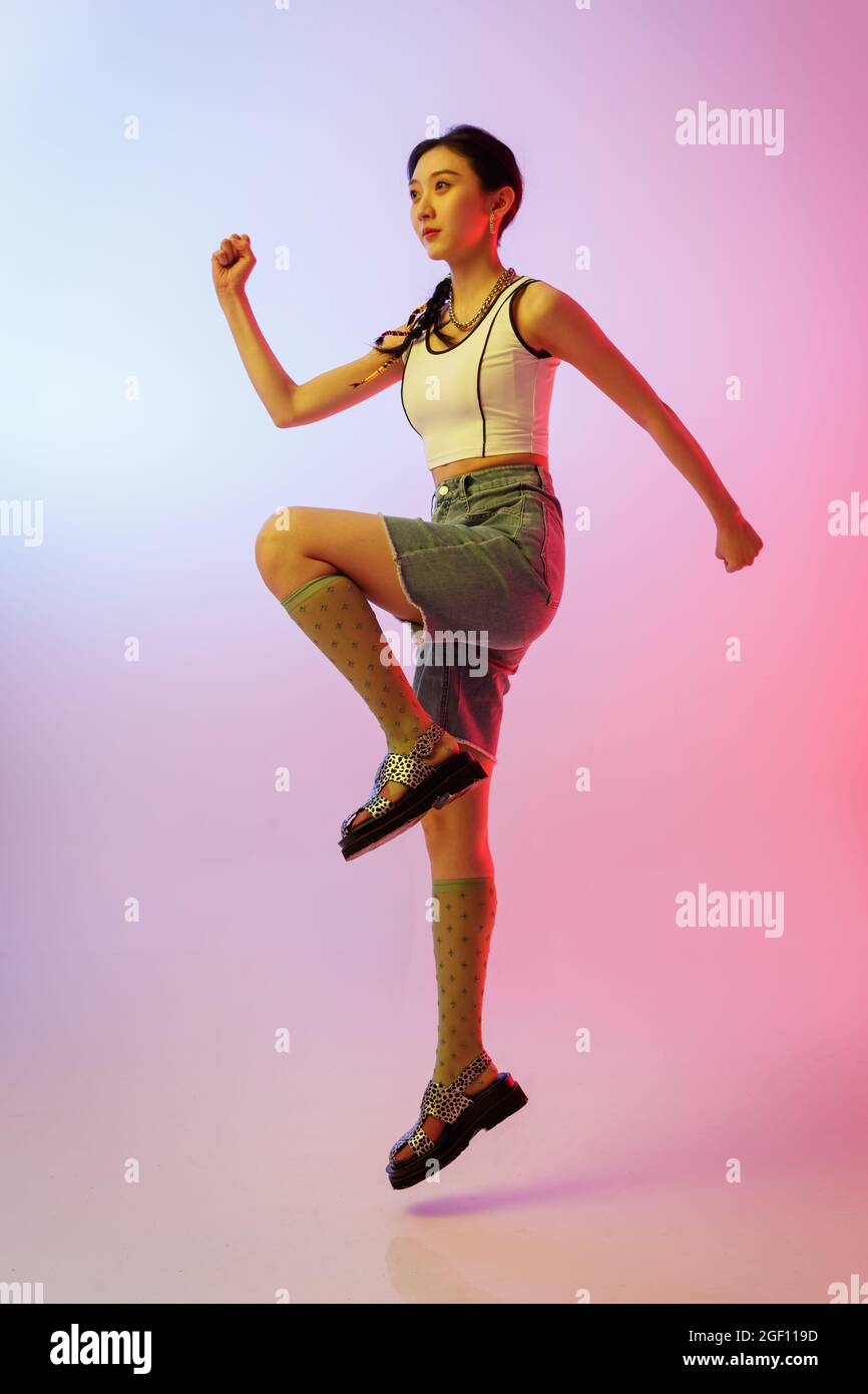 Dynamic personality of young girls Stock Photo - Alamy