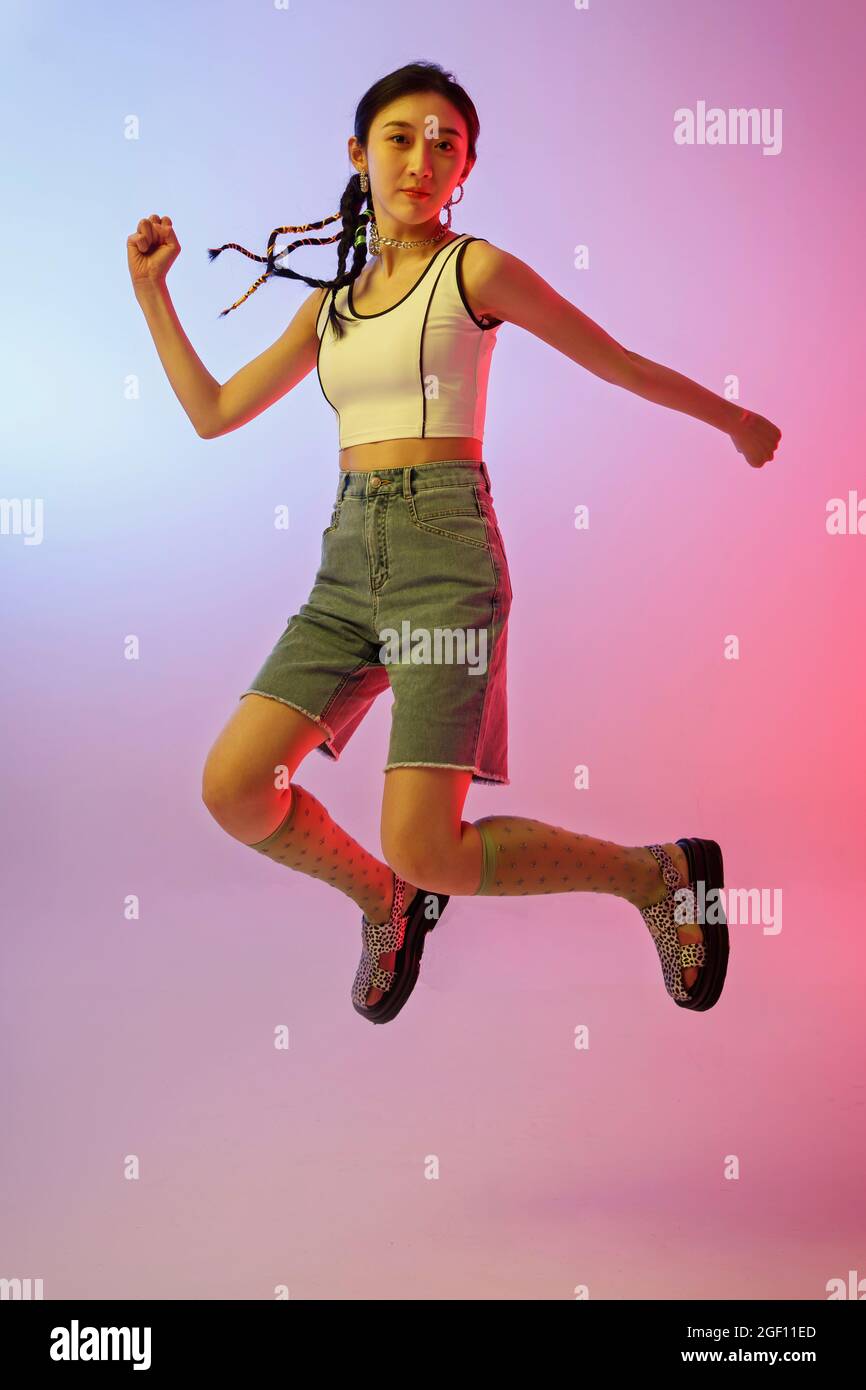 Dynamic personality of young girls Stock Photo - Alamy