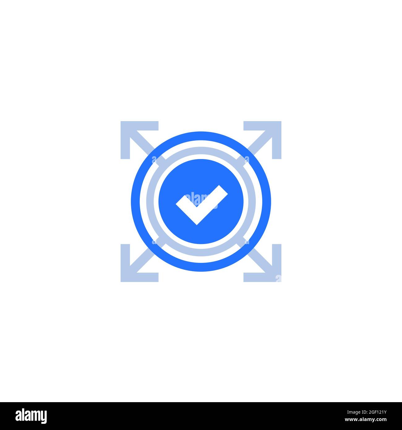 expand icon with check mark Stock Vector Image & Art - Alamy