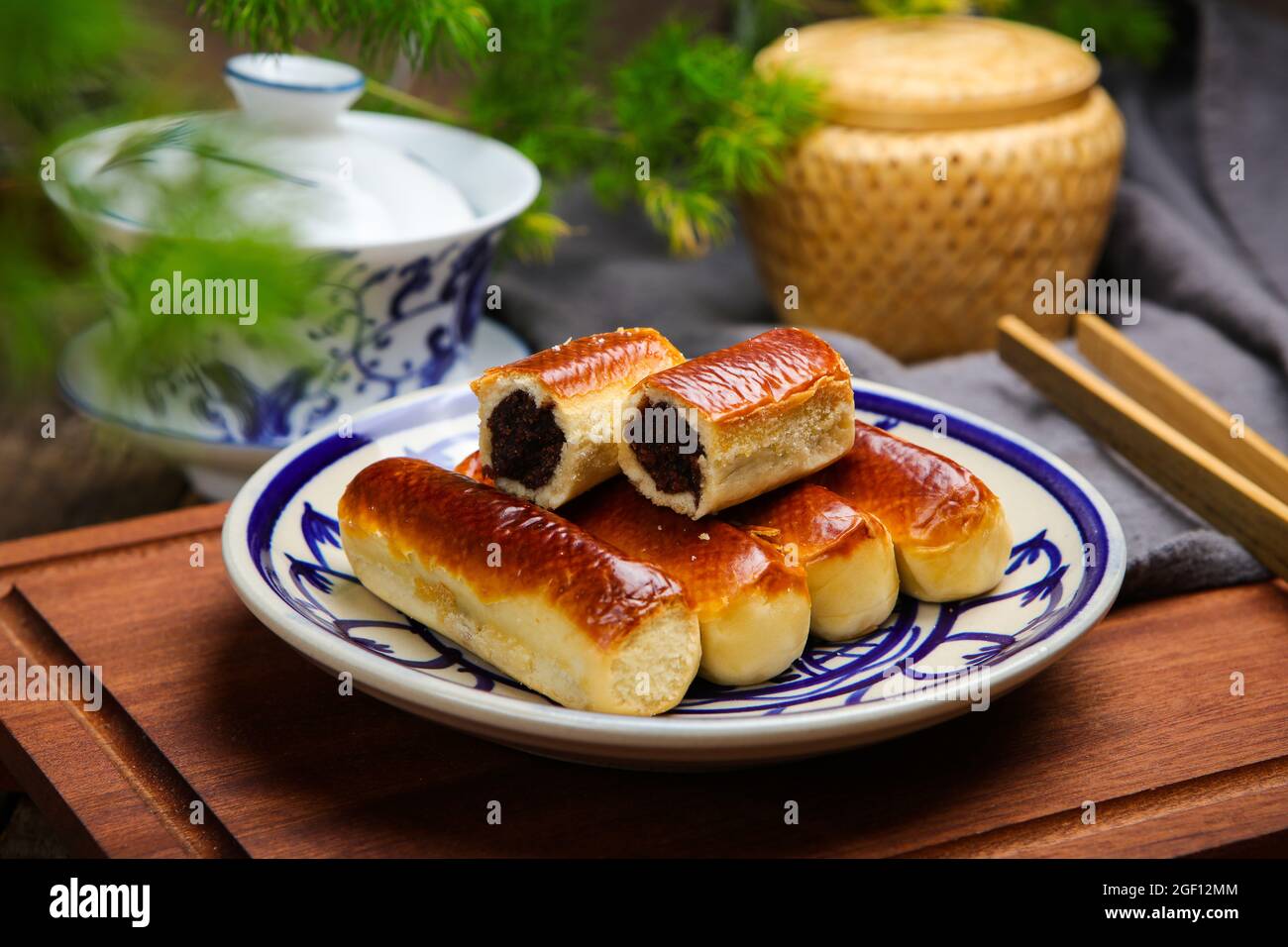 Red bean paste chestnut crisp delicious afternoon tea Stock Photo - Alamy