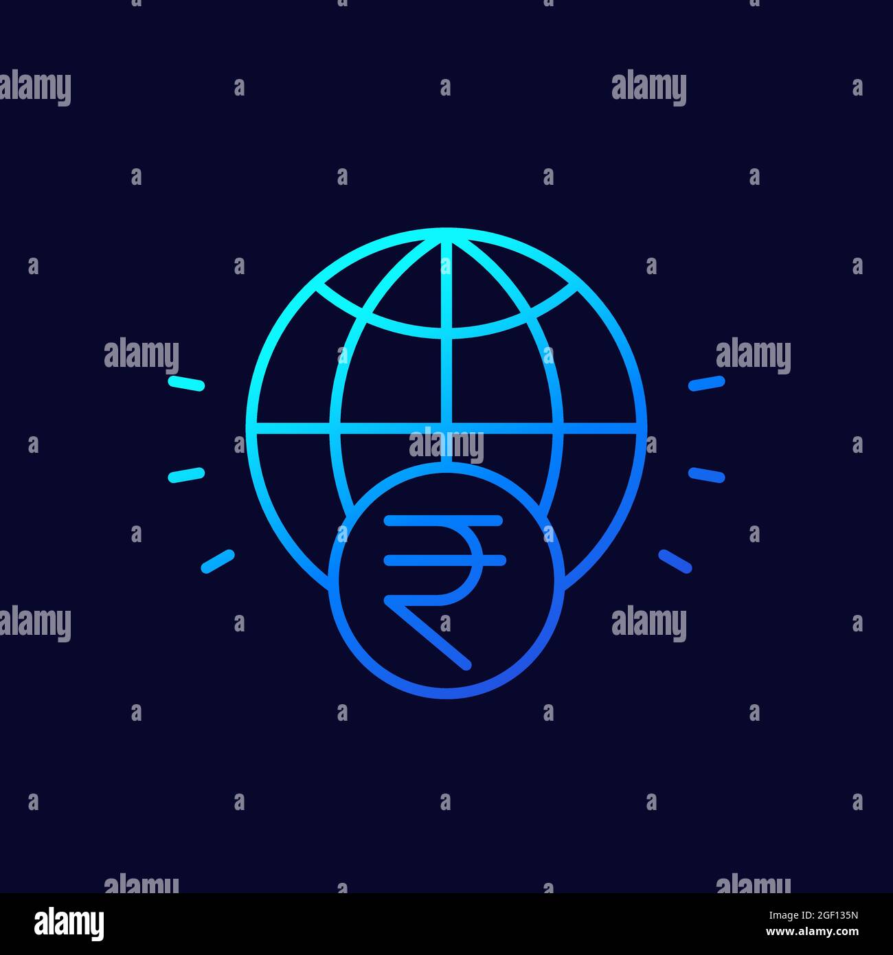 indian rupee and globe line vector icon Stock Vector Image & Art - Alamy