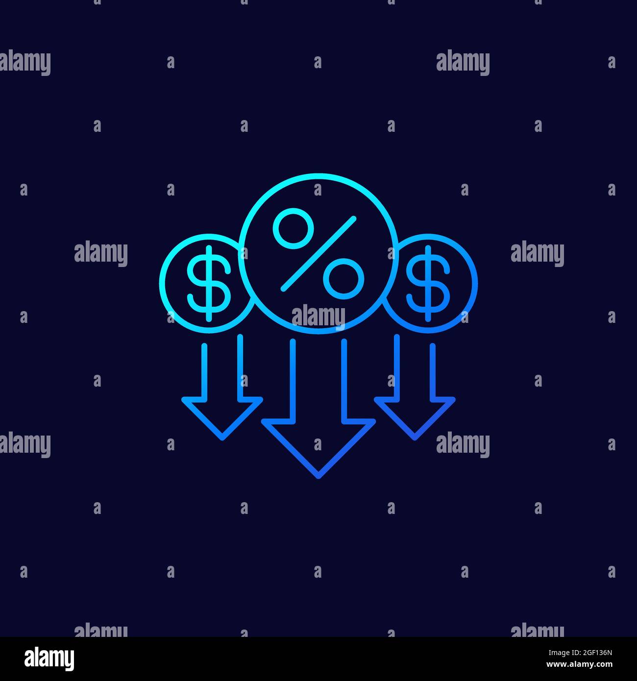percent down, rate decrease line icon Stock Vector Image & Art - Alamy