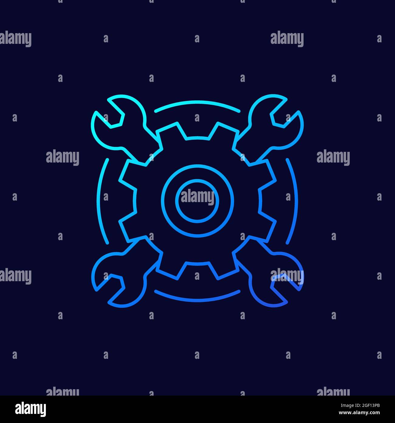 gear and wrenches line vector icon Stock Vector Image & Art - Alamy