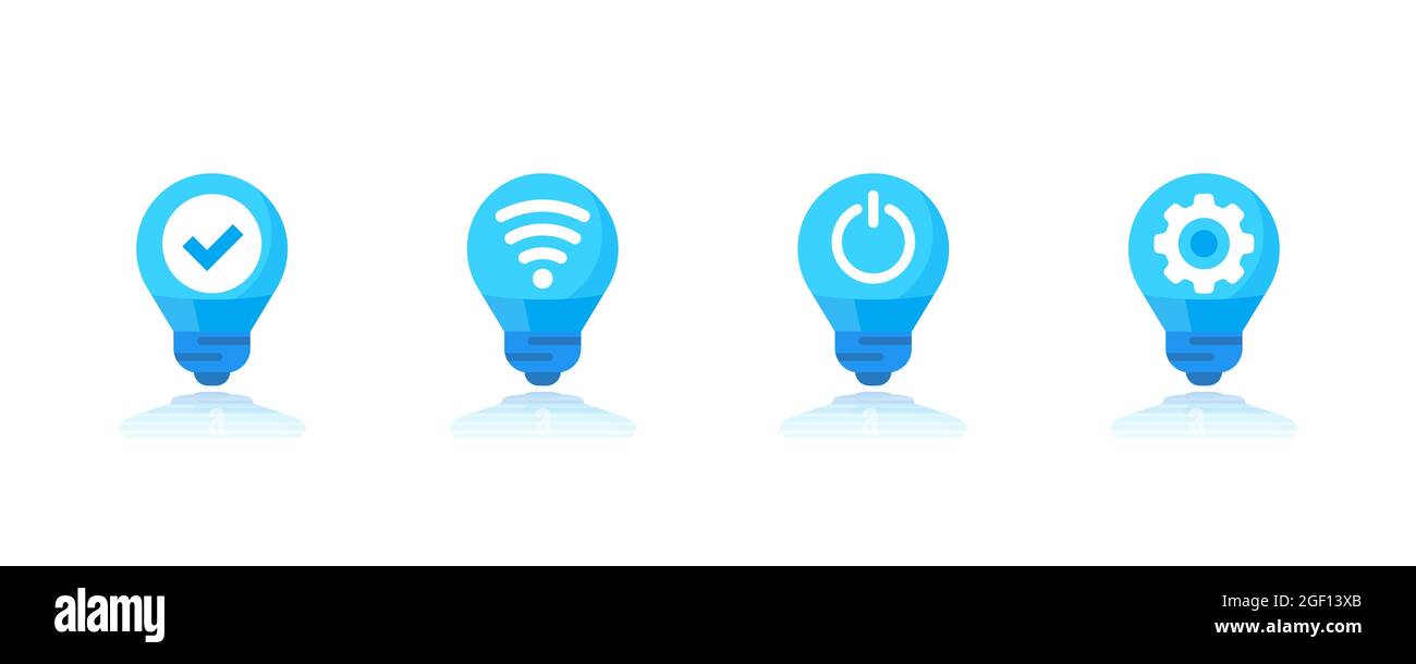 smart led light icons set Stock Vector Image & Art - Alamy