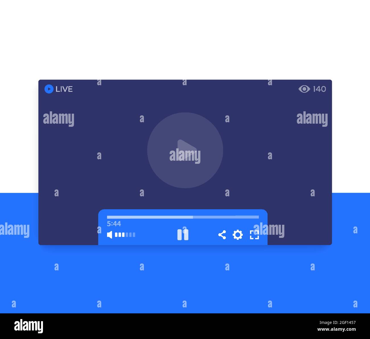 LIVE streaming video player, vector ui design Stock Vector Image & Art ...