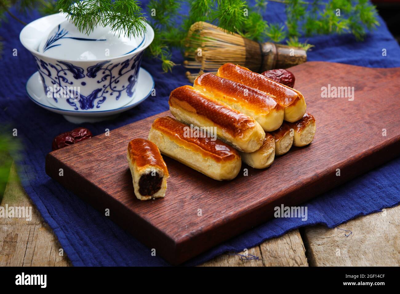 Red bean paste chestnut crisp delicious afternoon tea Stock Photo - Alamy