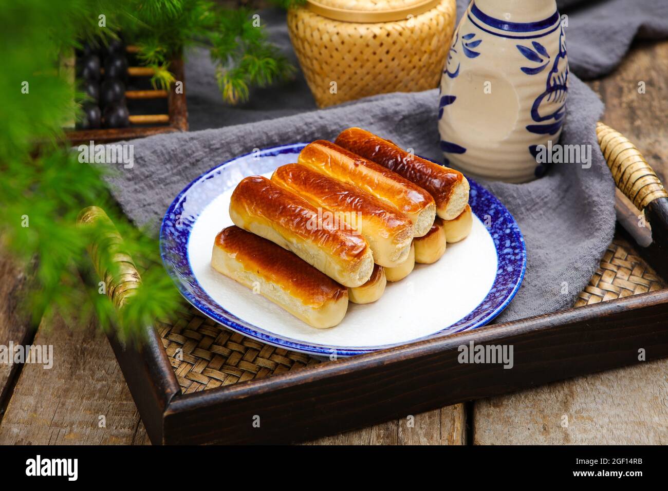 Red bean paste chestnut crisp delicious afternoon tea Stock Photo - Alamy