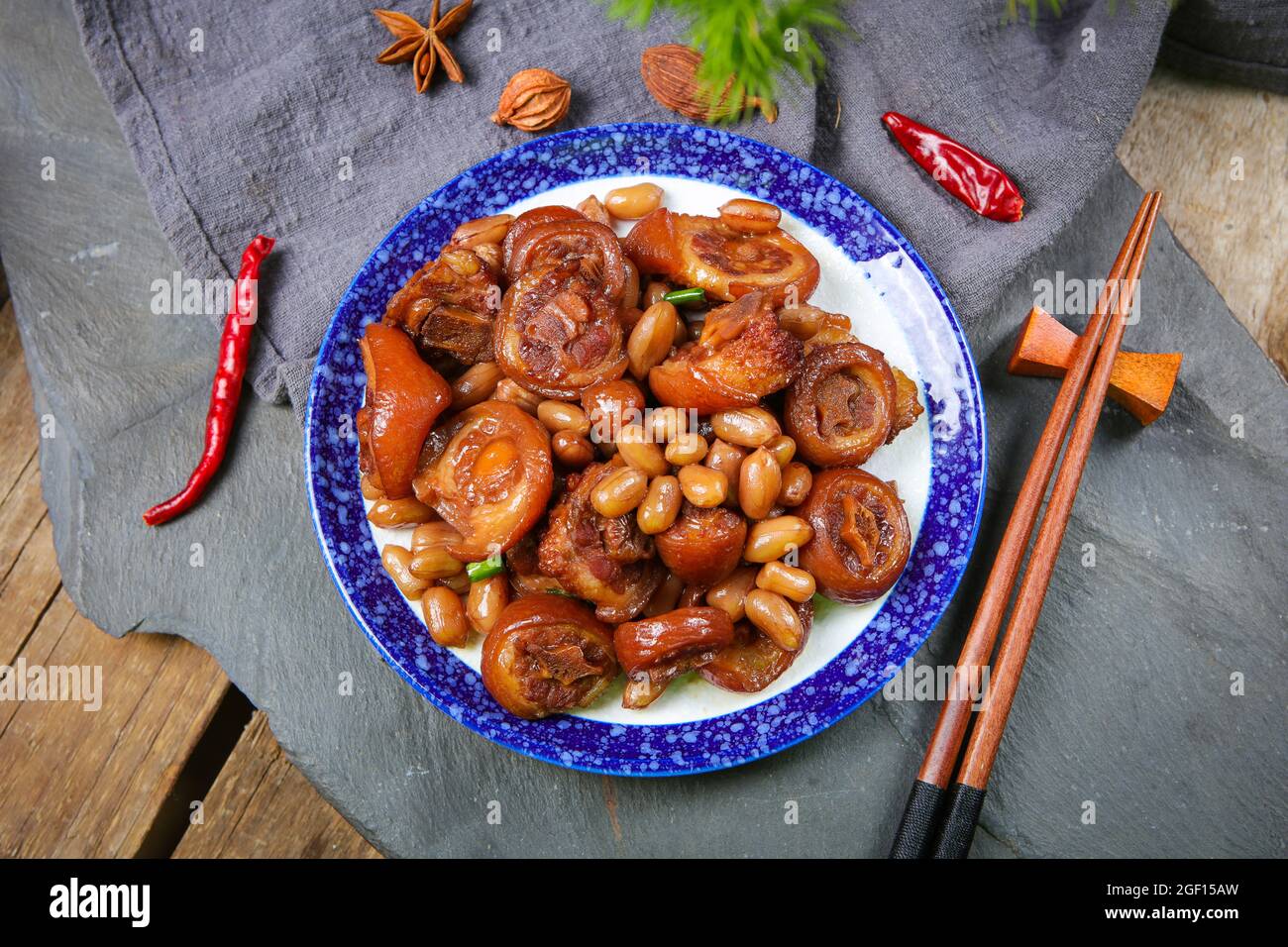 Peanut stew pig tail Stock Photo - Alamy