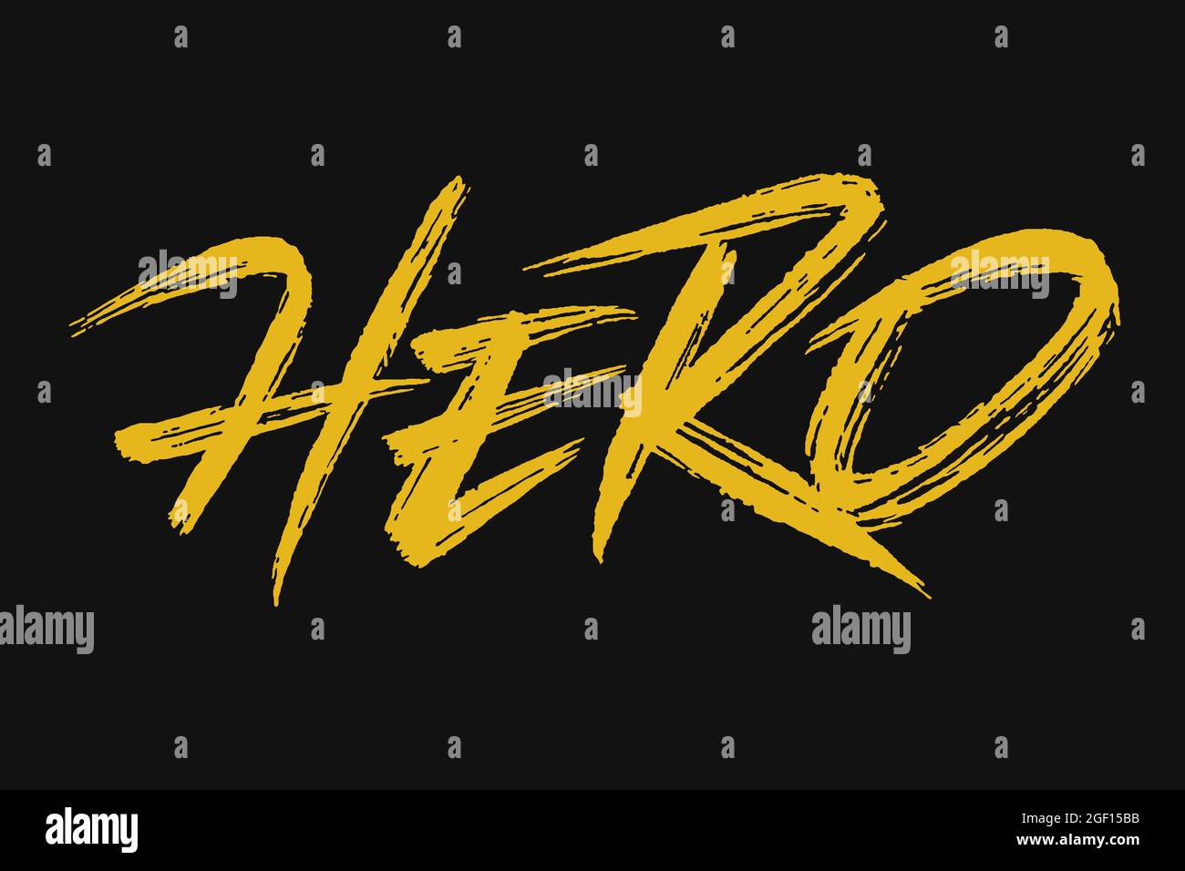 Hero vector inscription. Unique authentic handwritten lettering Stock ...