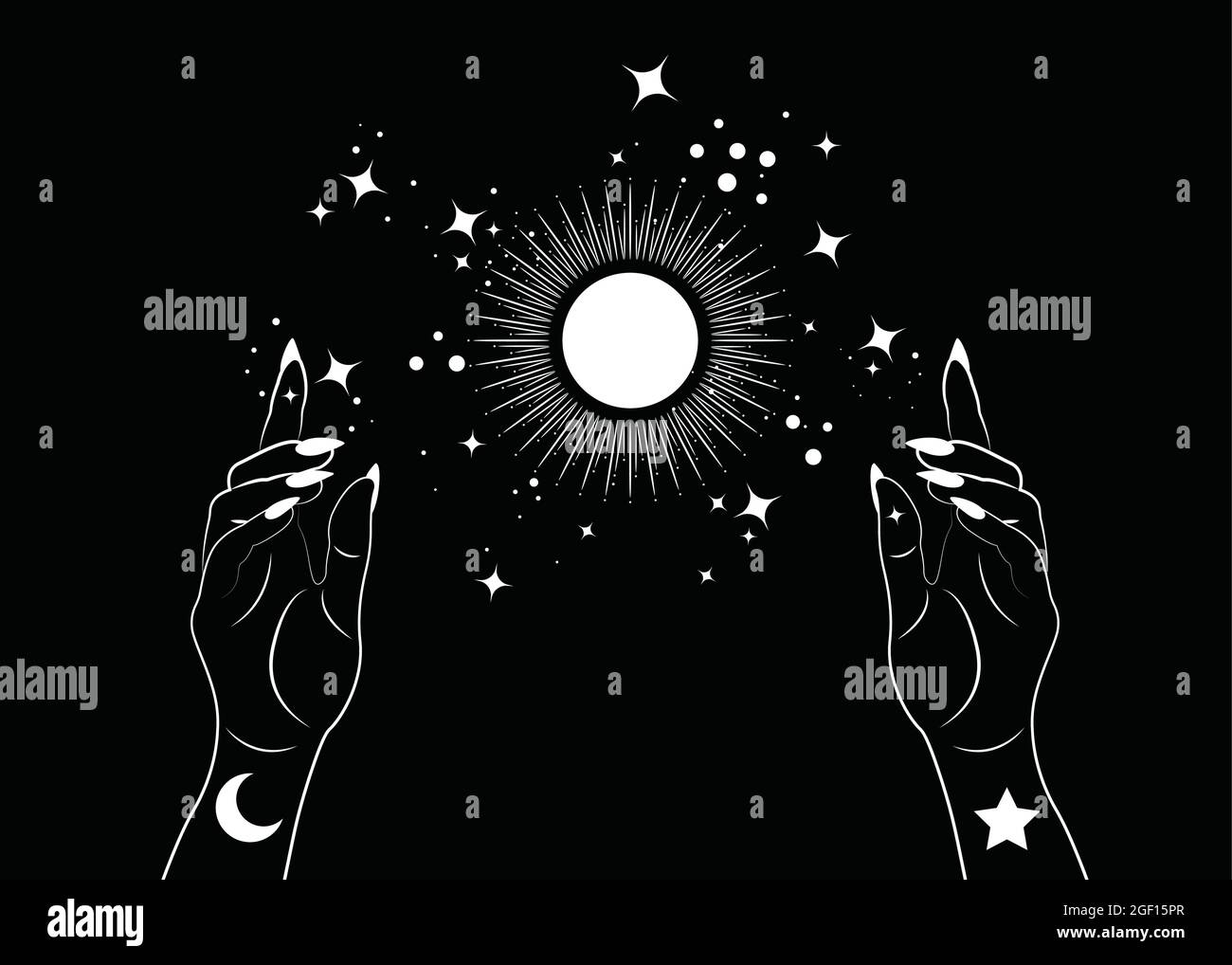 In black white hands Stock Vector Images - Alamy