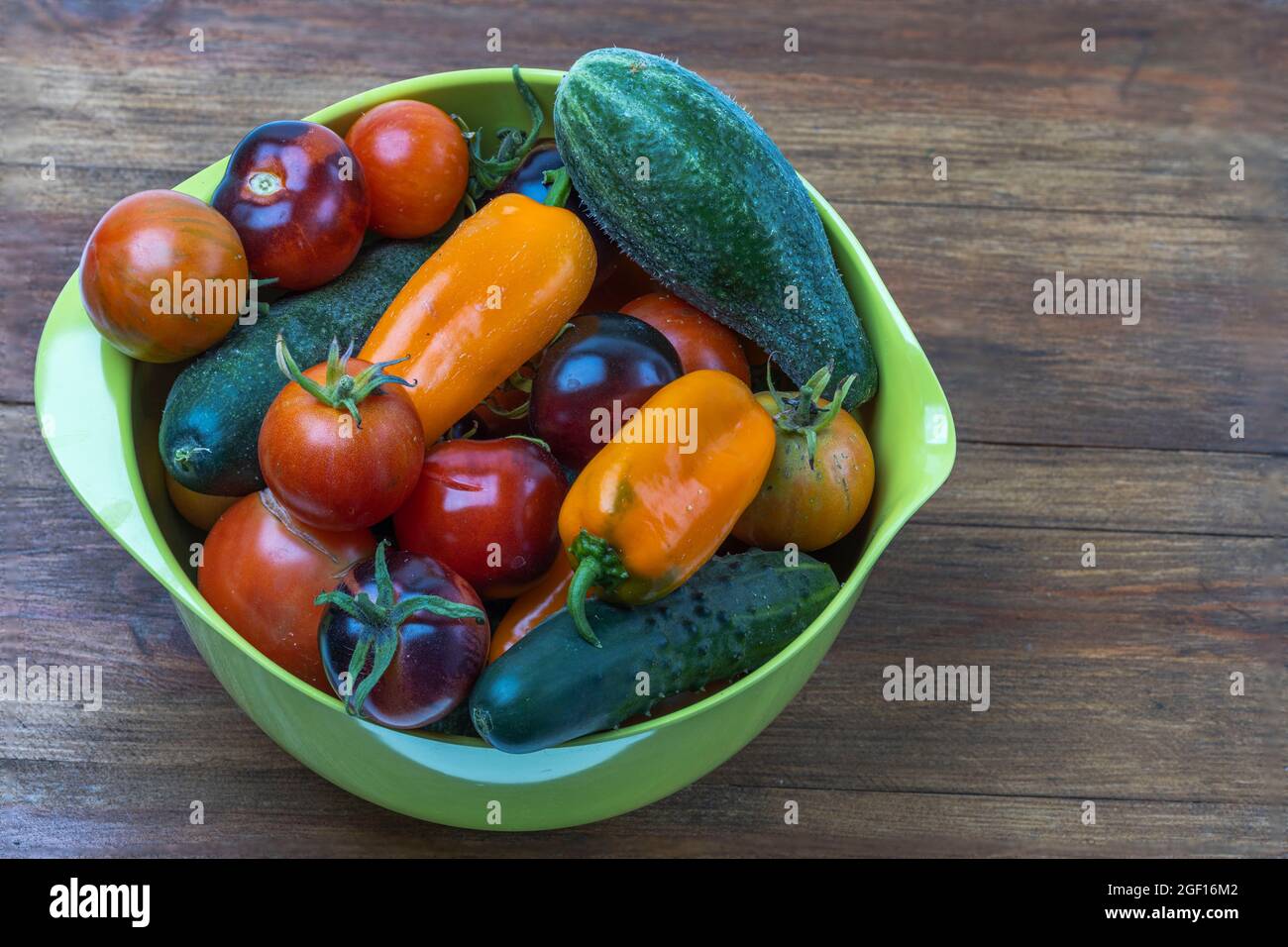 Close up view of fresh colorful vegetables. Healthy food concept ...