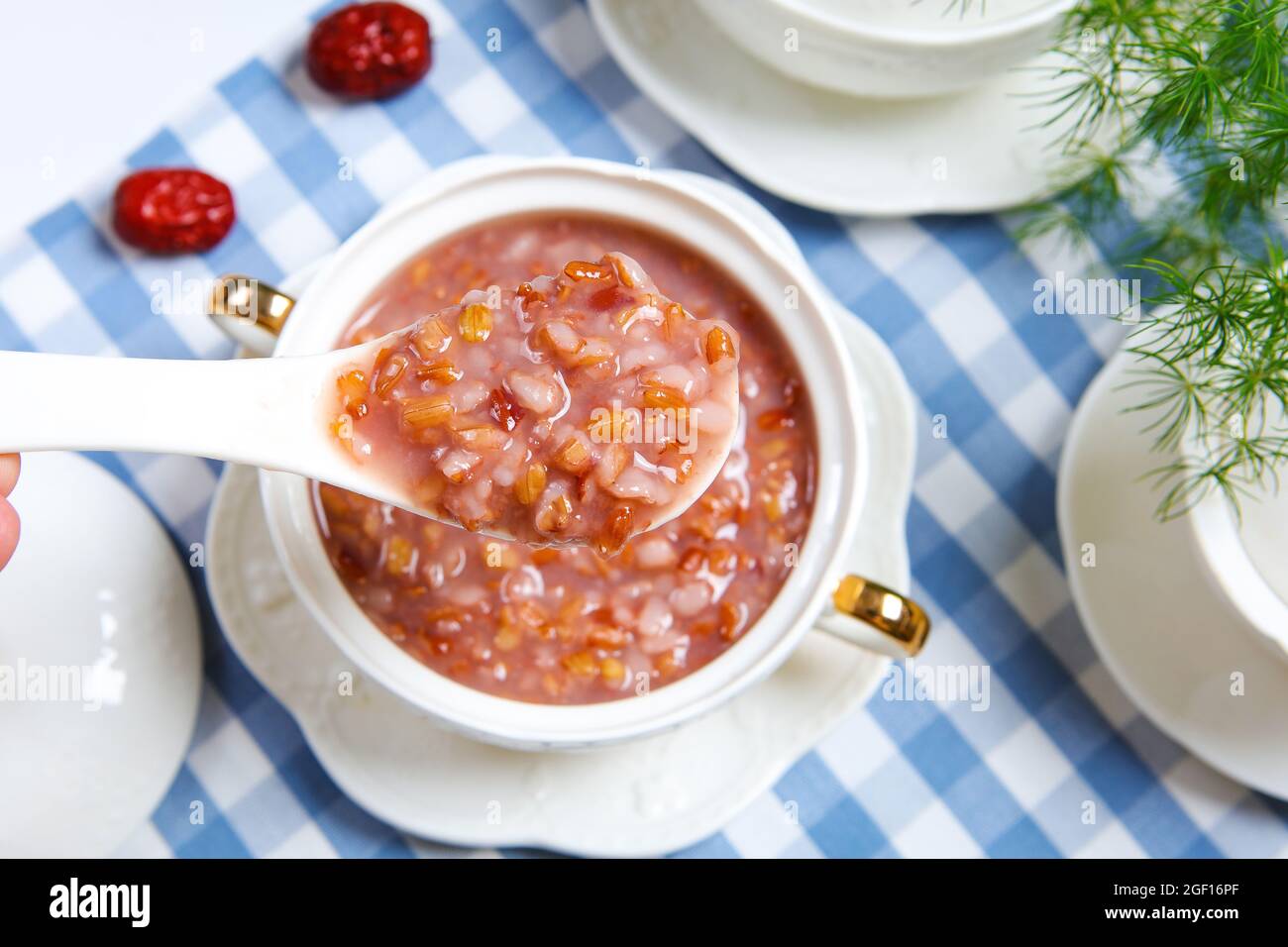 Red rice porridge Stock Photo - Alamy