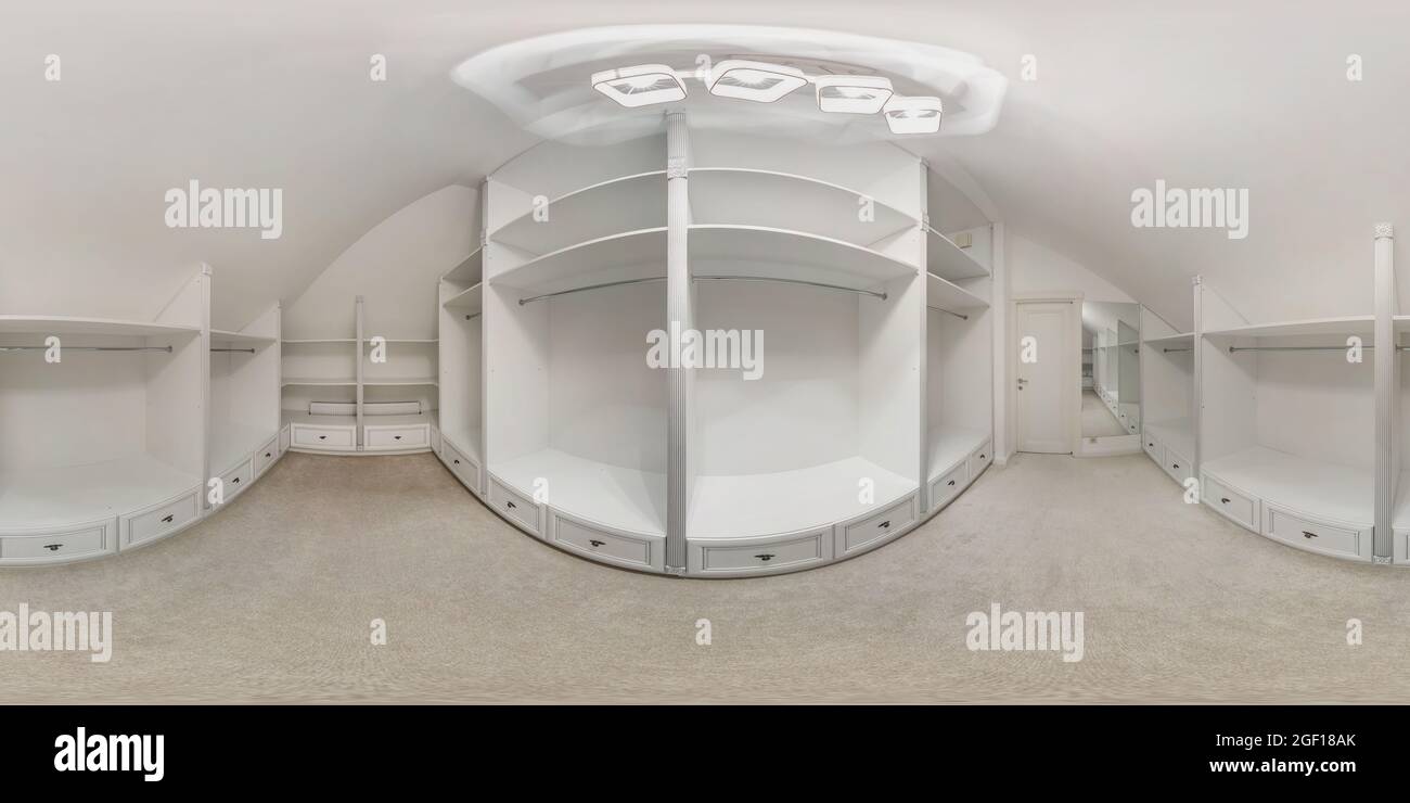 seamless spherical hdri panorama 360 angle view inside white empty big ...