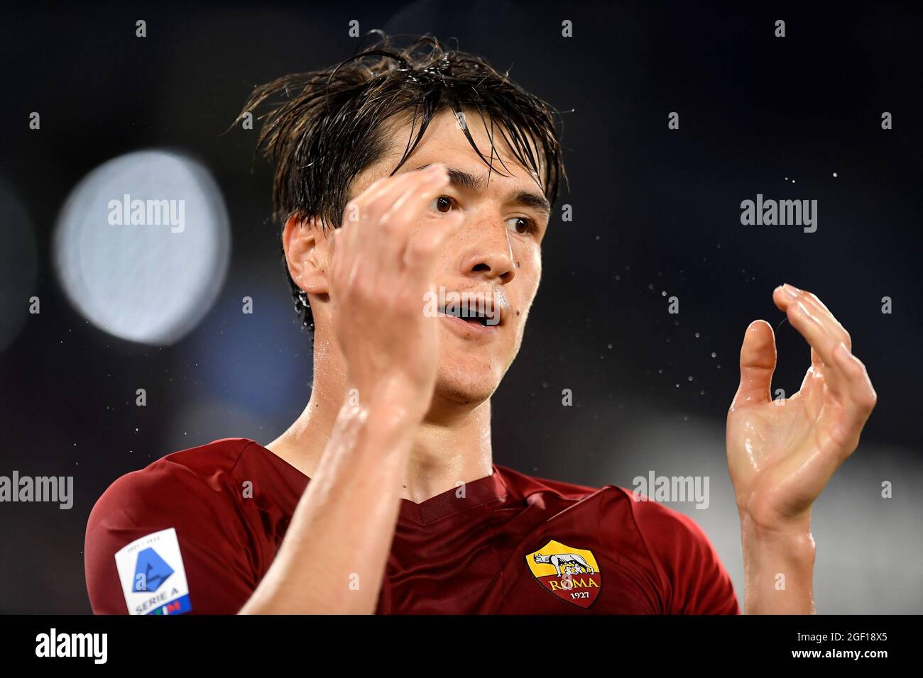 Roma, Italy. 22nd Aug, 2021. Edor Shomurodov of AS Roma reacts during ...
