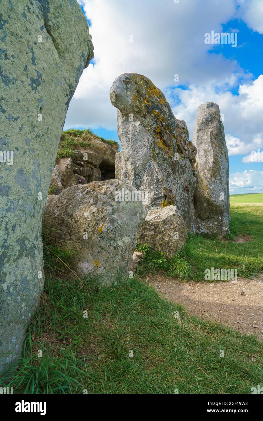 the beautiful aged stone of early neolithic chambered tombs at West ...