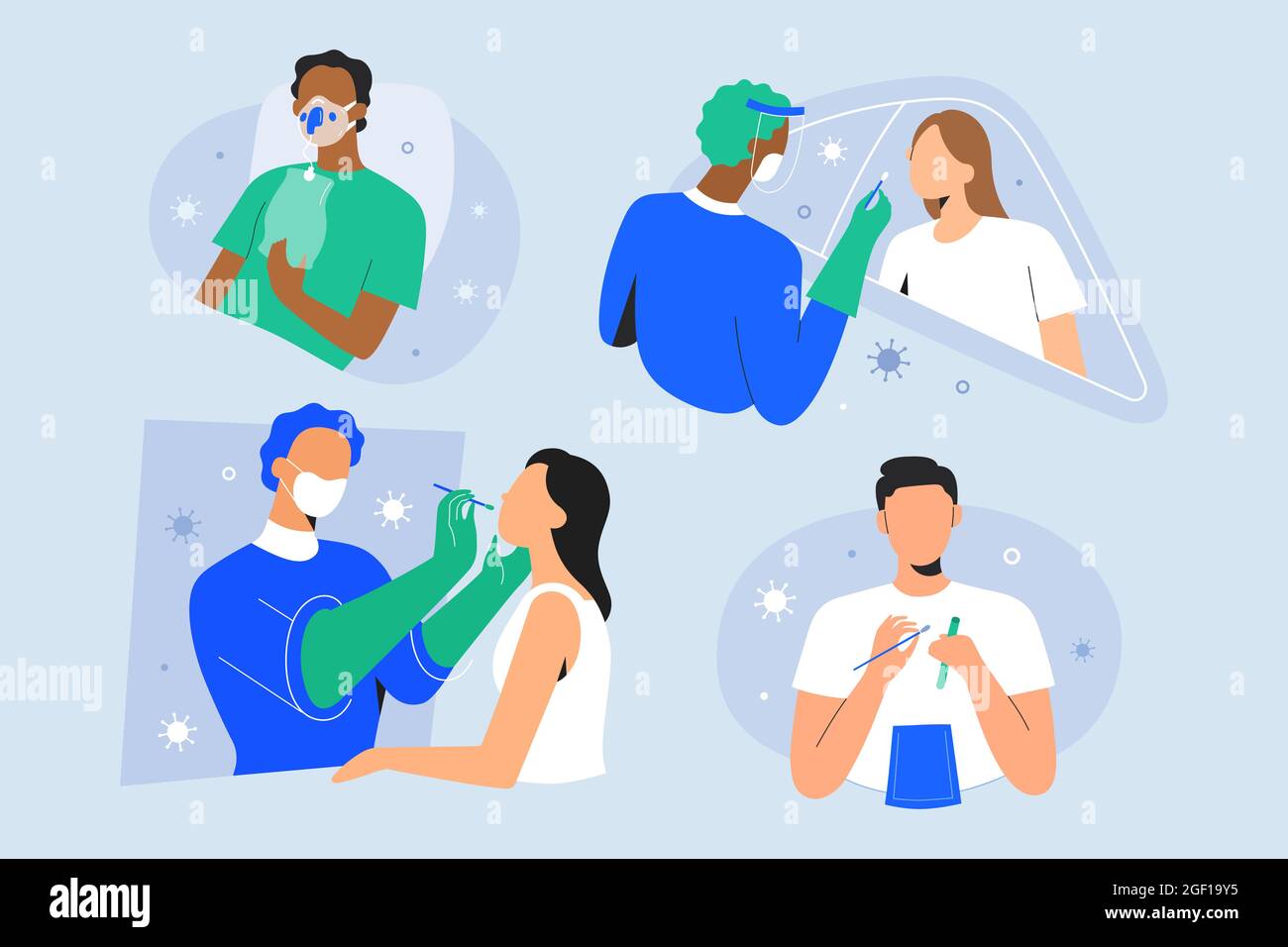 Covid characters, covid-19 rapid PCR test, people tested for ...