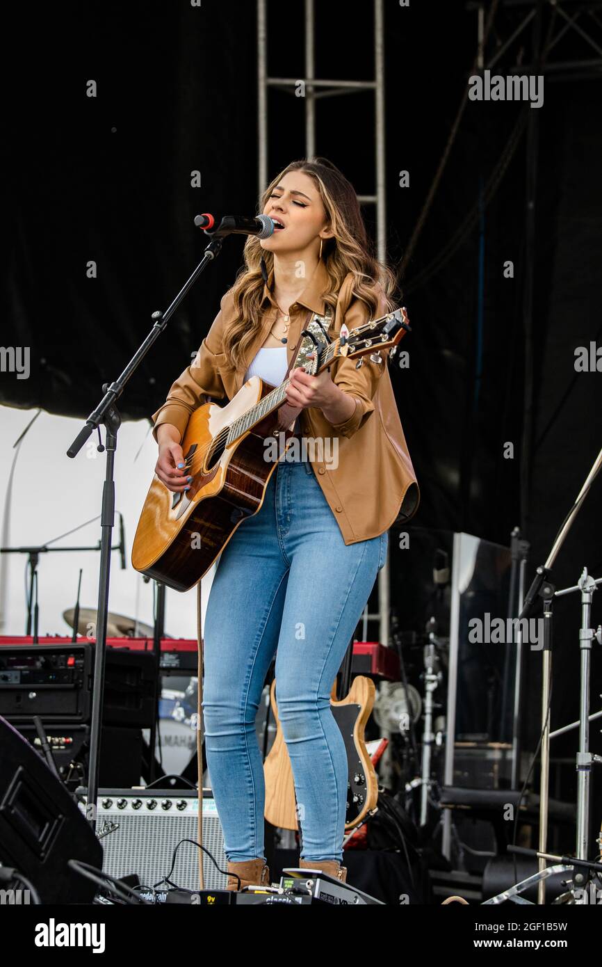 Edmonton, Canada. 21st Aug, 2021. Hailey Benedict performs live during the Together Again ...