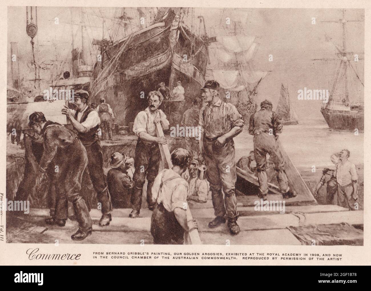 Commerce from Bernard Gribble's painting, Our Golden Argosies Stock ...