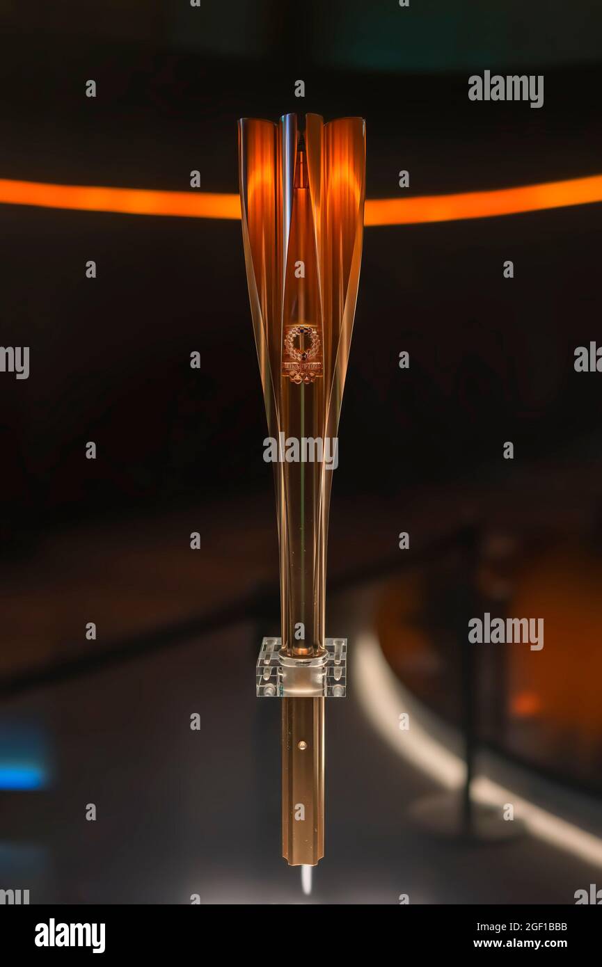 tokyo, japan - august 10 2021: Torch of the Tokyo 2020 Olympics Games ...