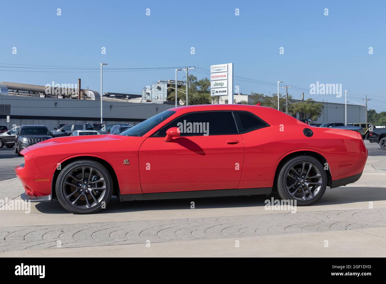 Indianapolis - Circa August 2021: Dodge Challenger display at a ...