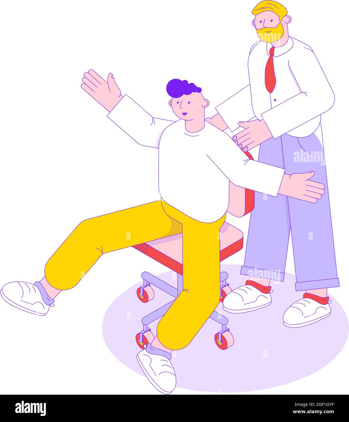 Two men help Stock Vector Images - Alamy