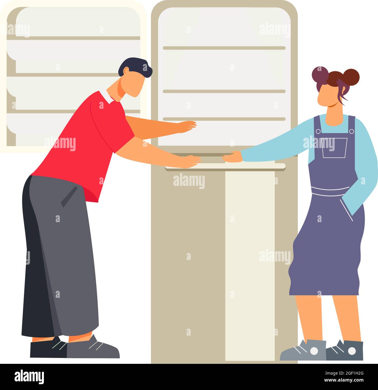 Woman looking in store Stock Vector Images - Alamy