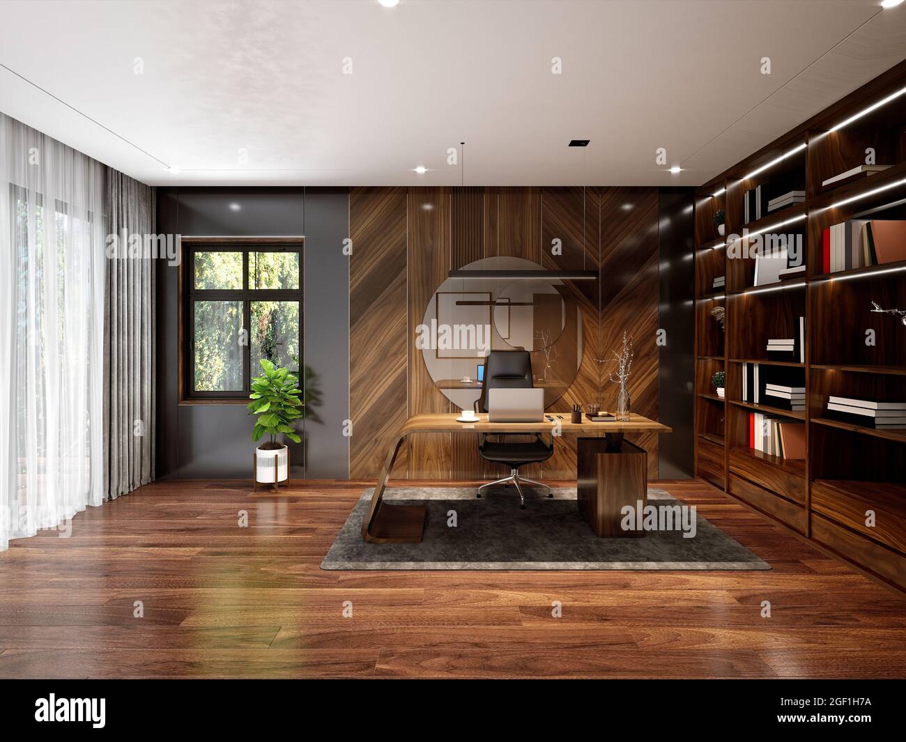 3d render of modern working room Stock Photo - Alamy